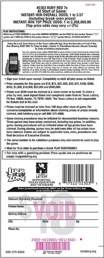 Texas Lottery | Scratch Tickets Details