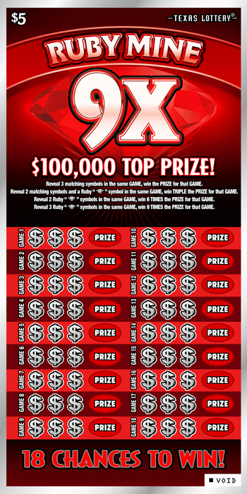 2491 - Ruby Mine 9x - Texas Lottery